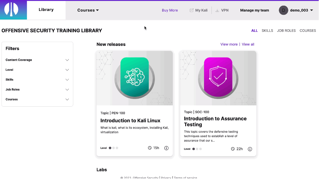 How to Manage Individual Products – Offensive Security Support Portal