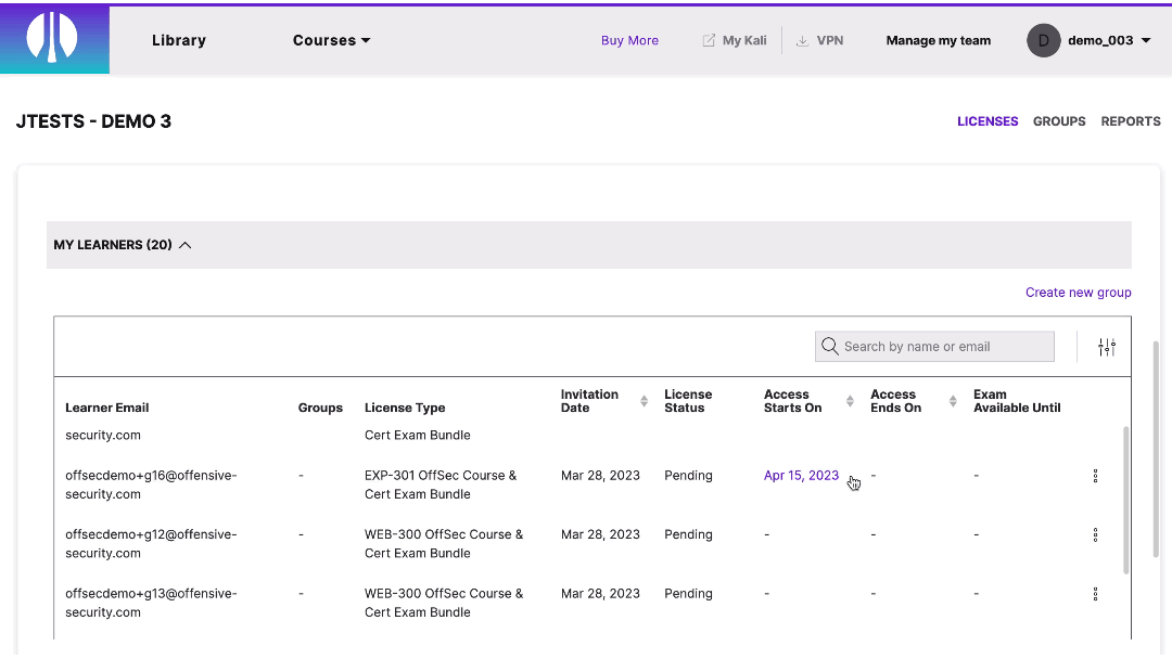 How to Manage Individual Products – Offensive Security Support Portal