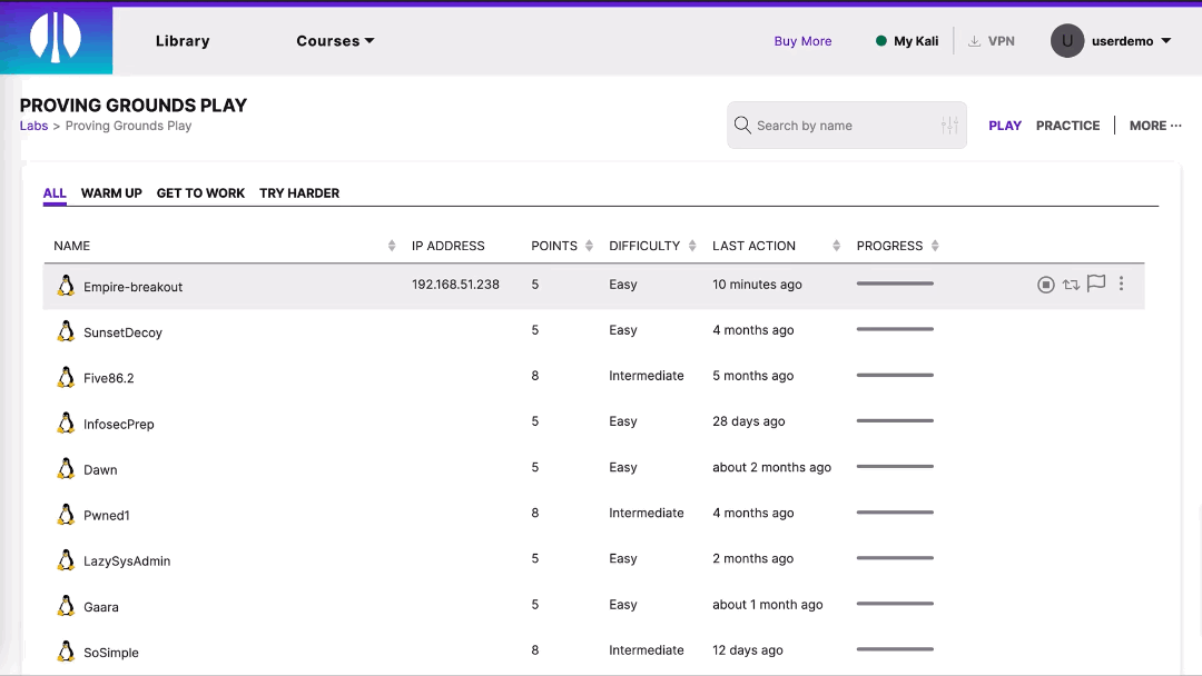 Revert a machine – OffSec Support Portal