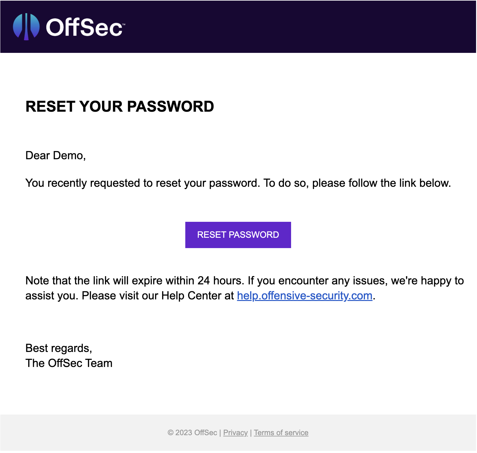 Forgot my password – OffSec Support Portal