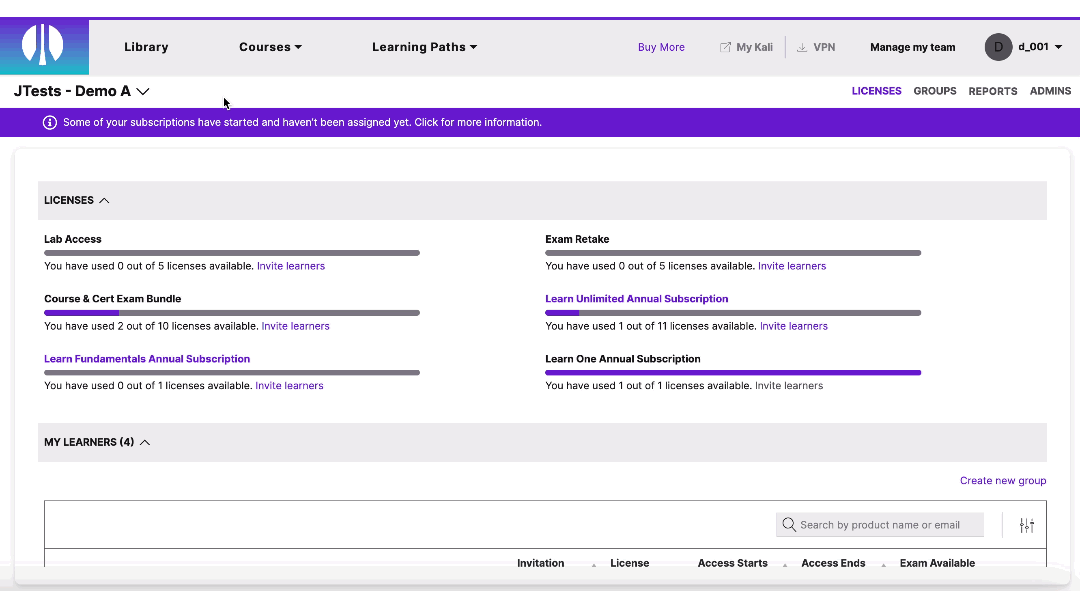 How to Manage Individual Products – Offensive Security Support Portal