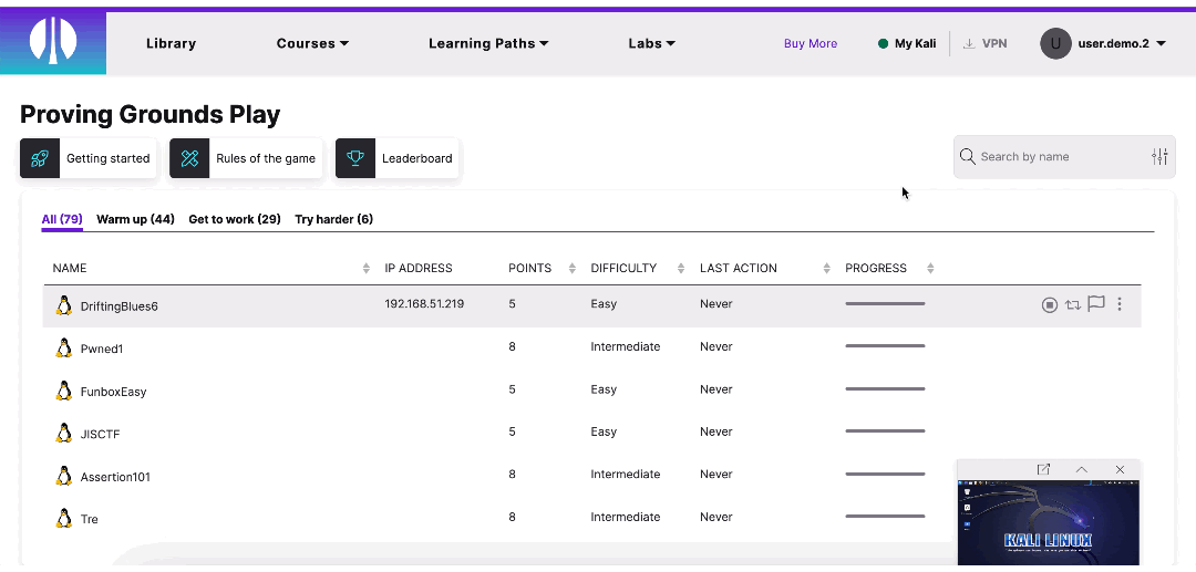 Access a machine walkthrough – OffSec Support Portal