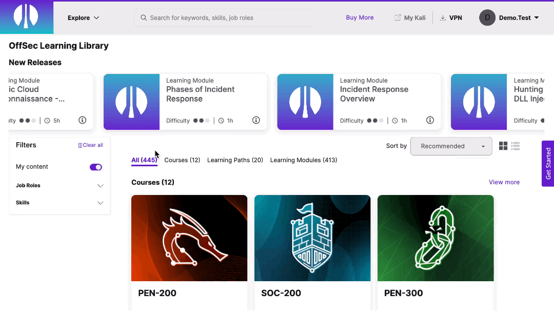 OffSec Library Navigation FAQ – OffSec Support Portal