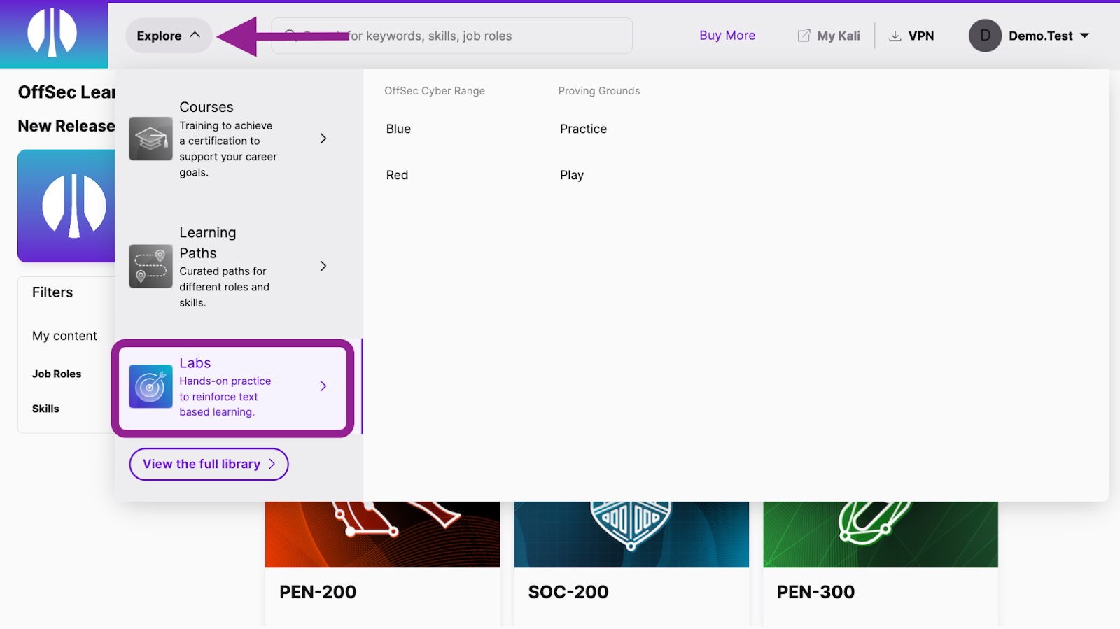 OffSec Library Navigation FAQ – OffSec Support Portal