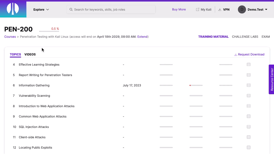 Course start guide – OffSec Support Portal