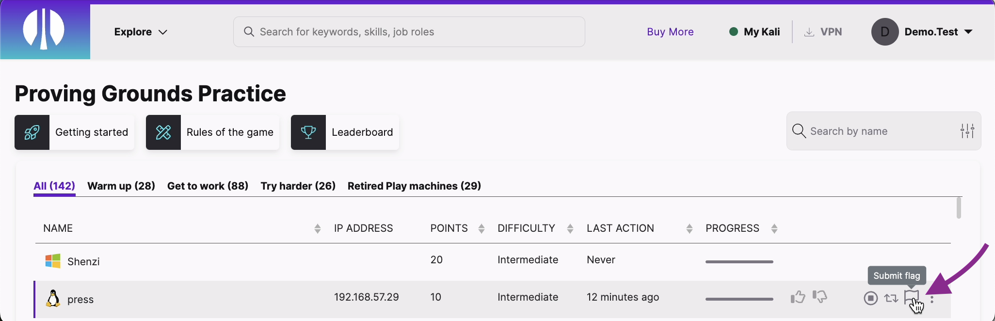 Getting Started with PG Play and Practice – OffSec Support Portal