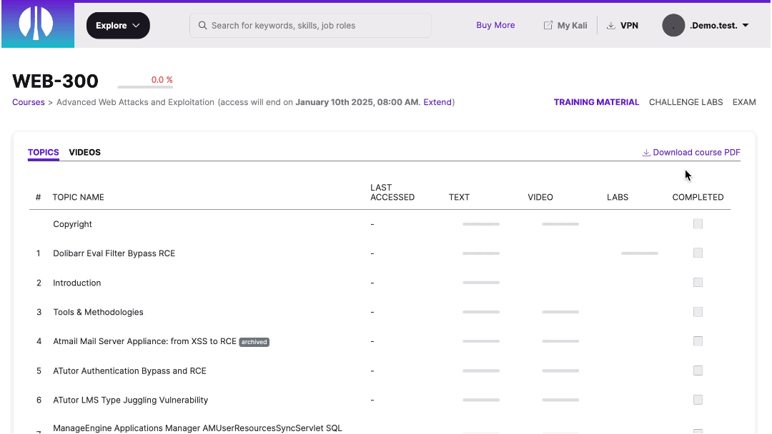 How to Download Course Materials from the Learning Library – OffSec ...