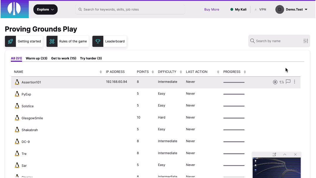 Access a machine walkthrough – OffSec Support Portal