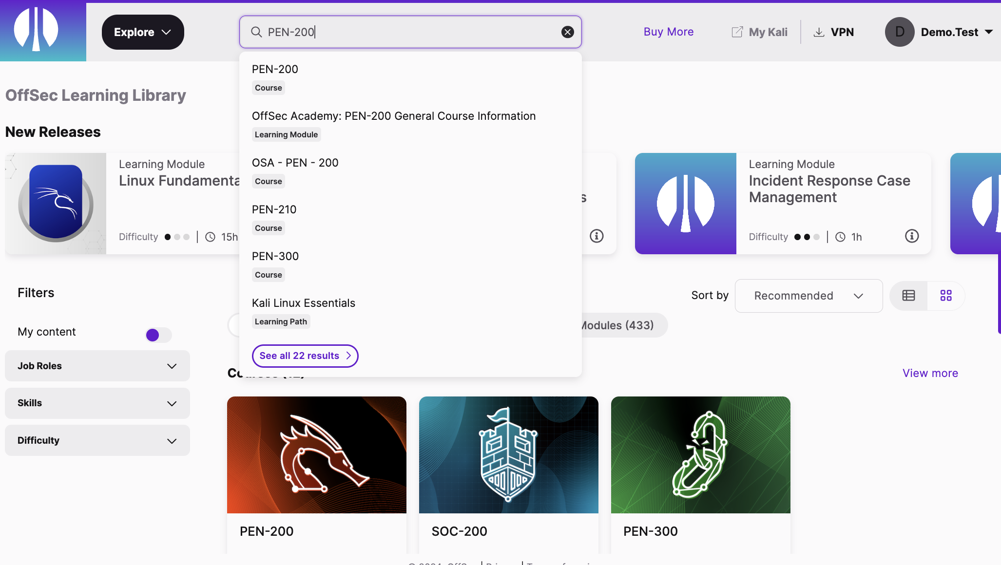 OffSec Library Navigation FAQ – OffSec Support Portal