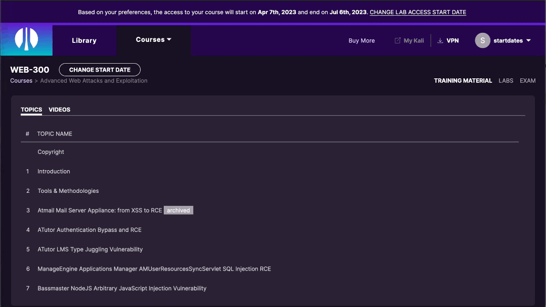 Course Start Date FAQ – OffSec Support Portal