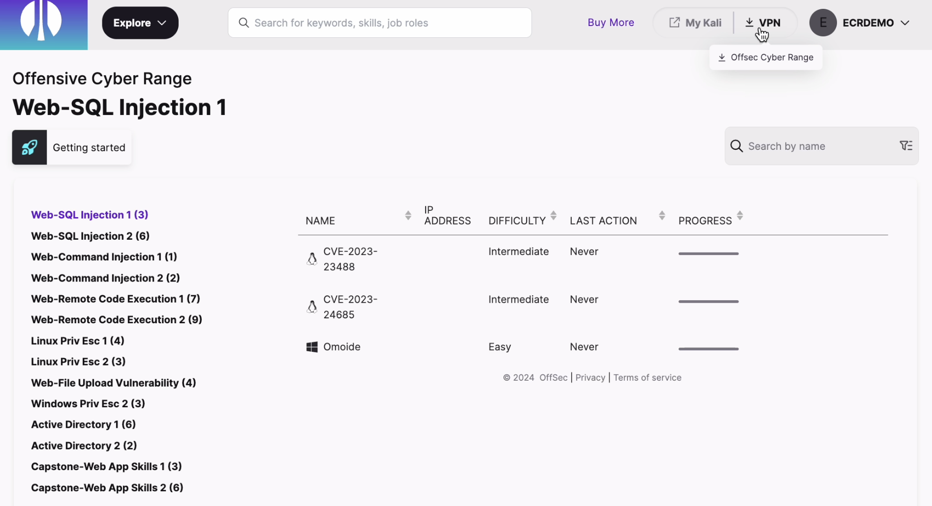 Enterprise Cyber Range Guide – OffSec Support Portal