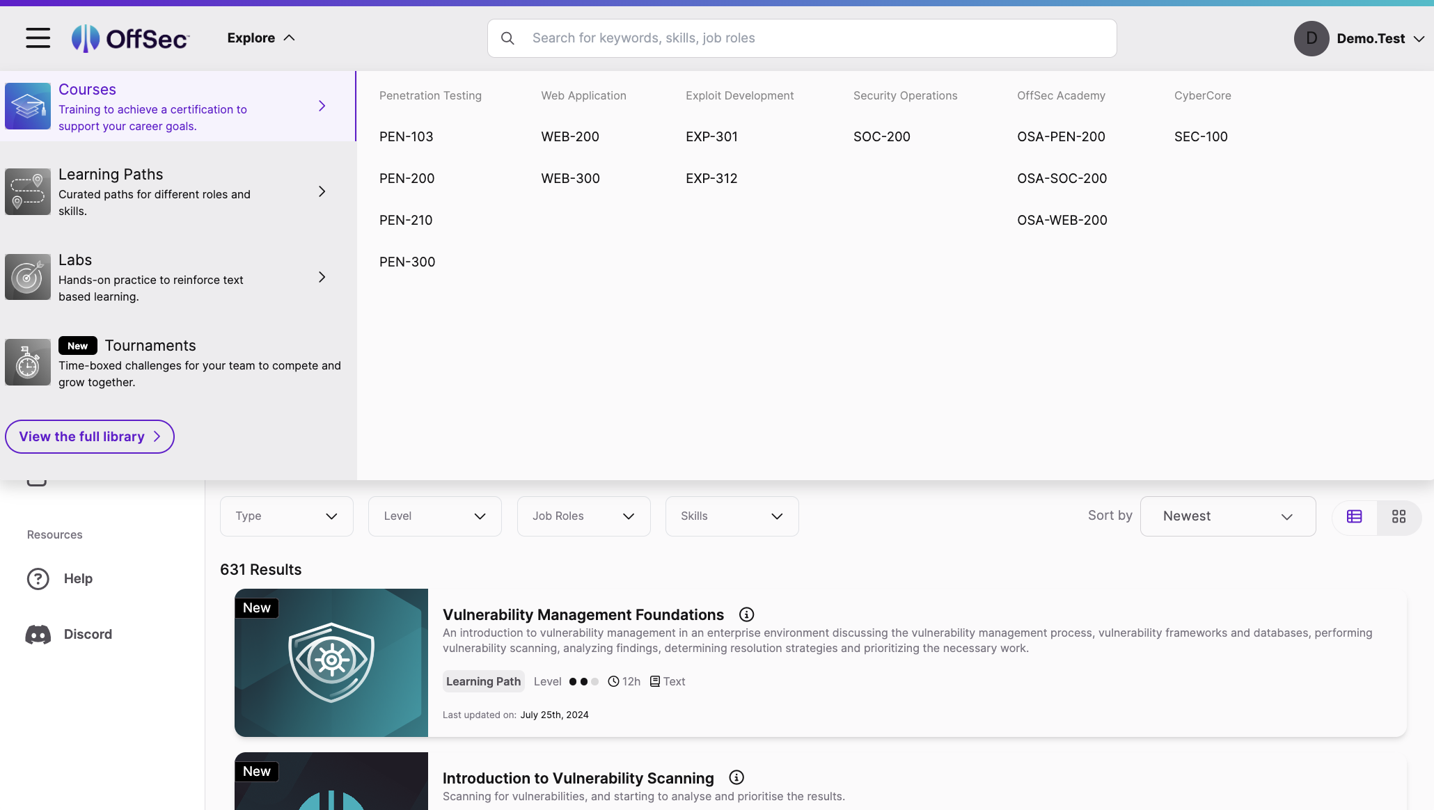 OffSec Library Navigation FAQ – OffSec Support Portal