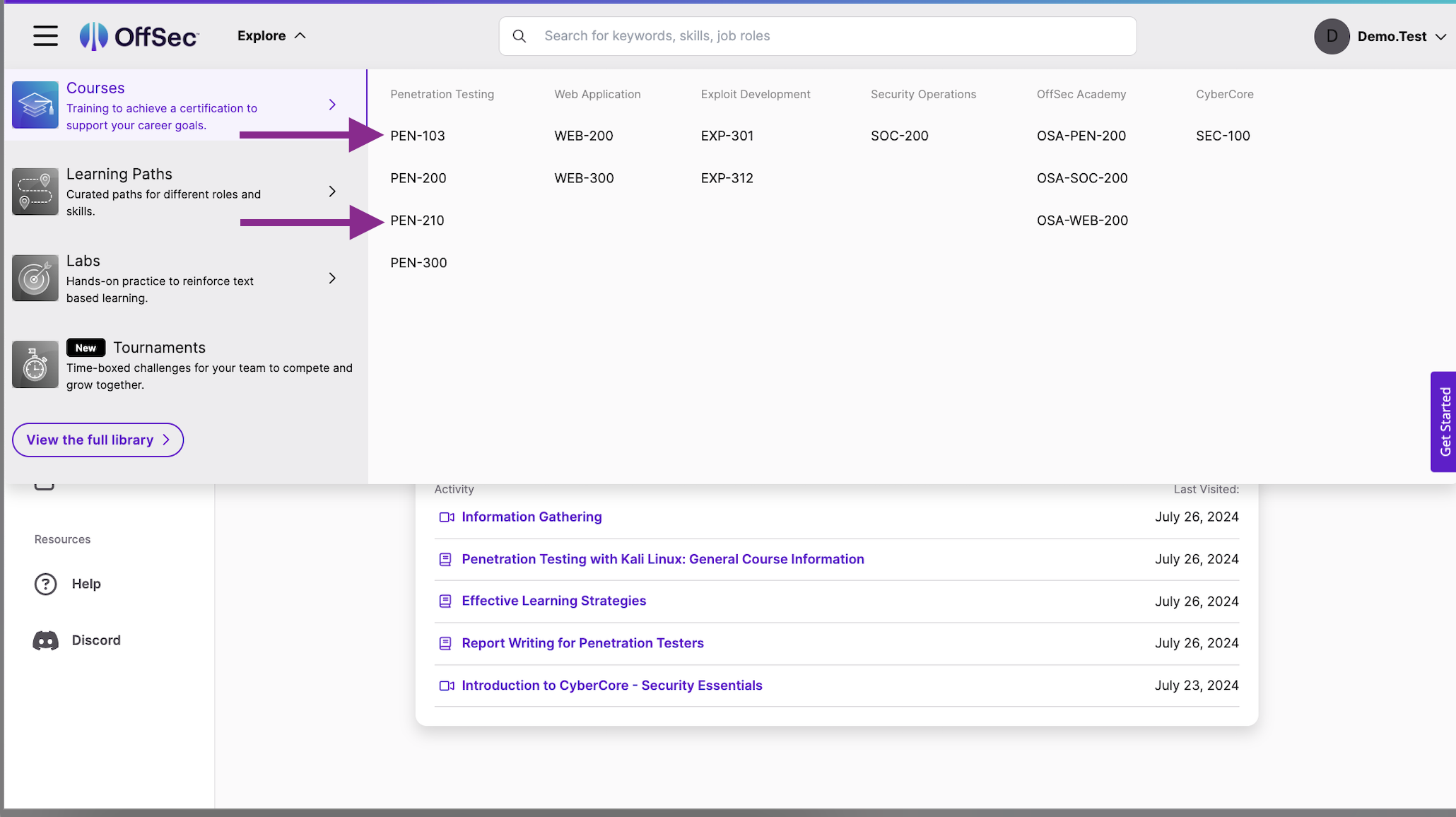 Course start guide – OffSec Support Portal