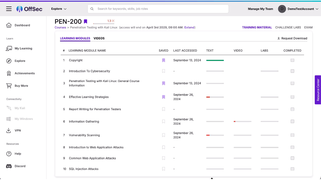 OffSec Library Navigation FAQ – OffSec Support Portal