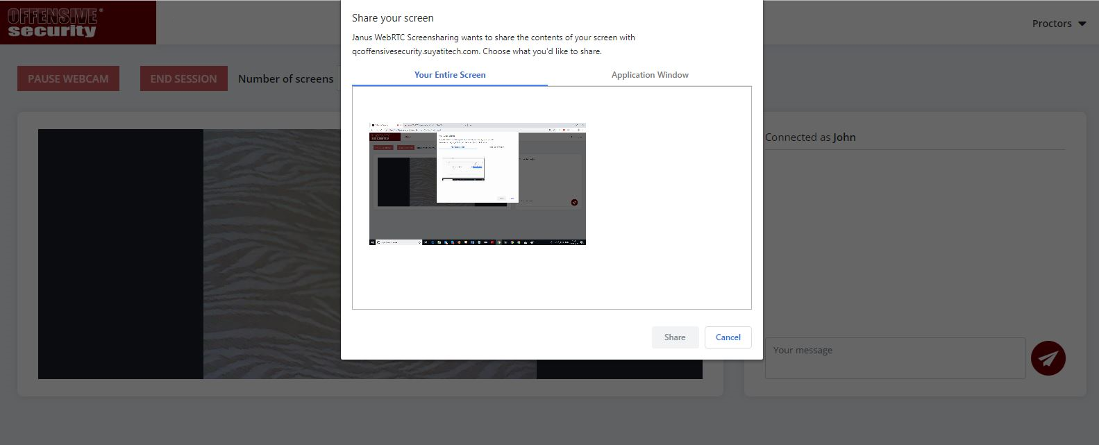 Proctoring Tool Manual – Offensive Security Support Portal
