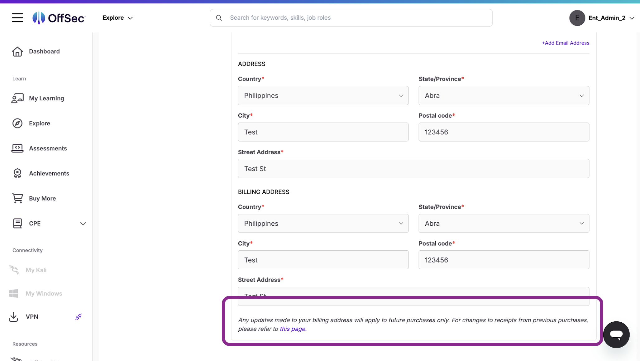 How to view or download receipts? – OffSec Support Portal