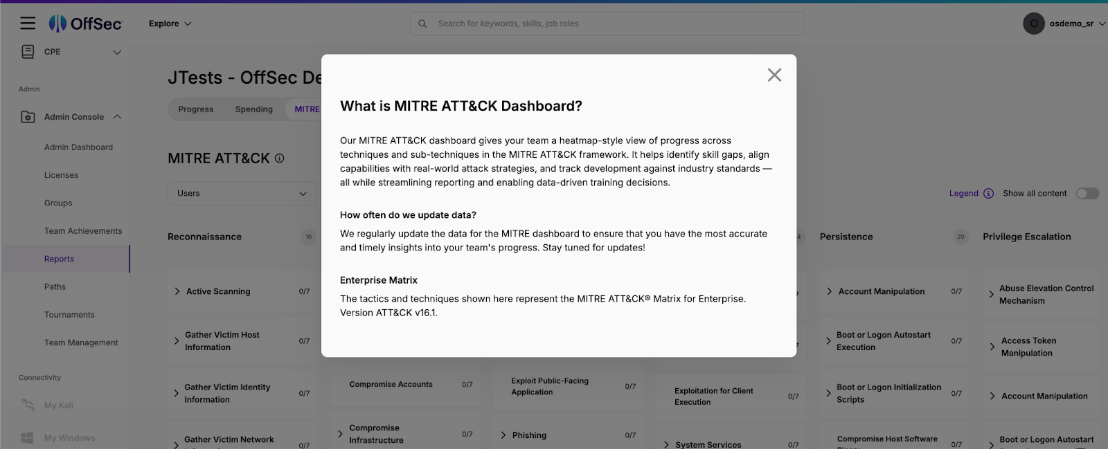 Mitre Attack Dashboard FAQ – OffSec Support Portal