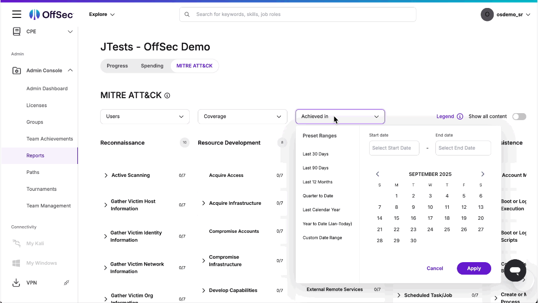 Mitre Attack Dashboard FAQ – OffSec Support Portal